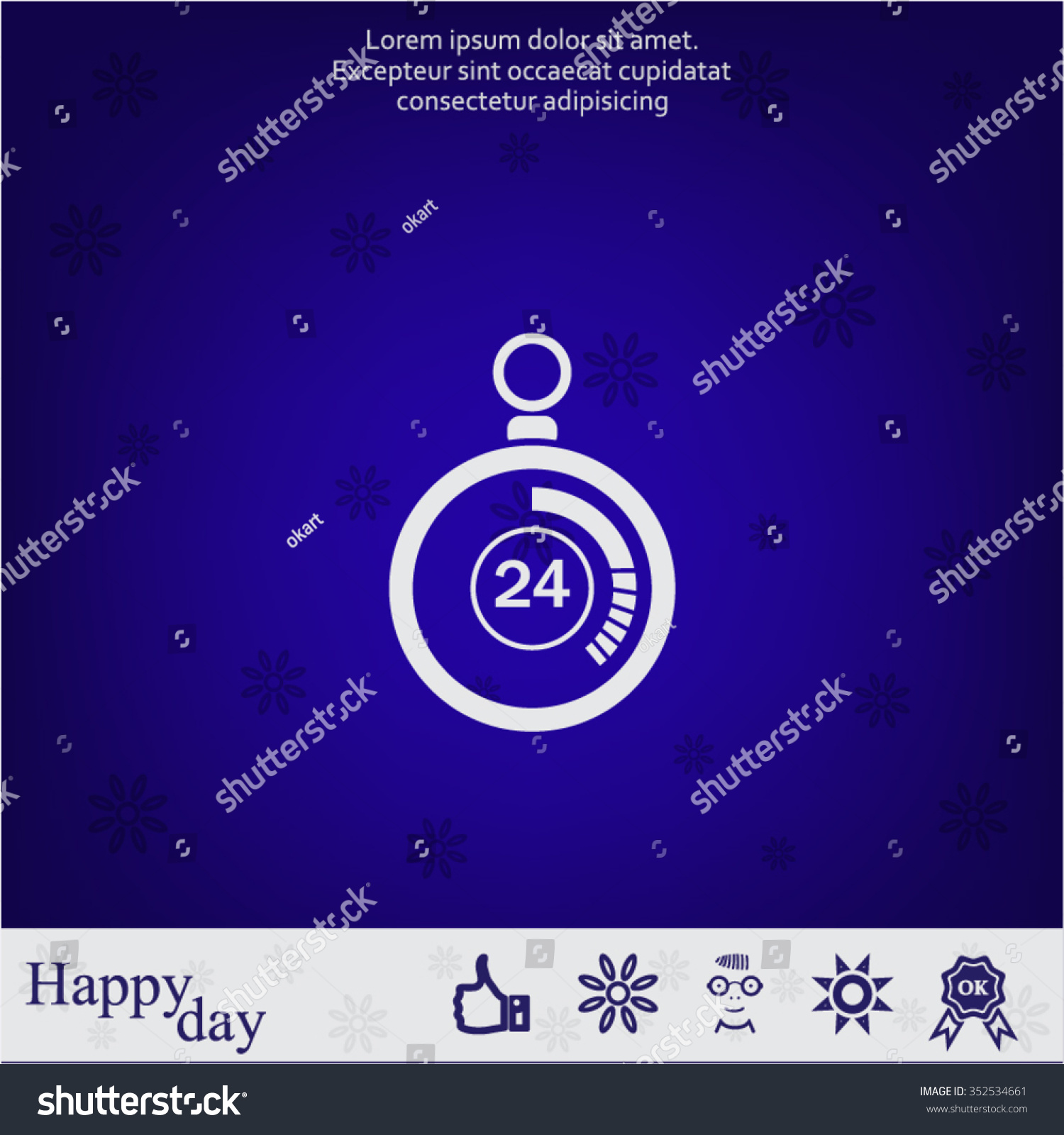 24 Hours Timer Sign Icon Stopwatch Stock Vector (Royalty Free ...