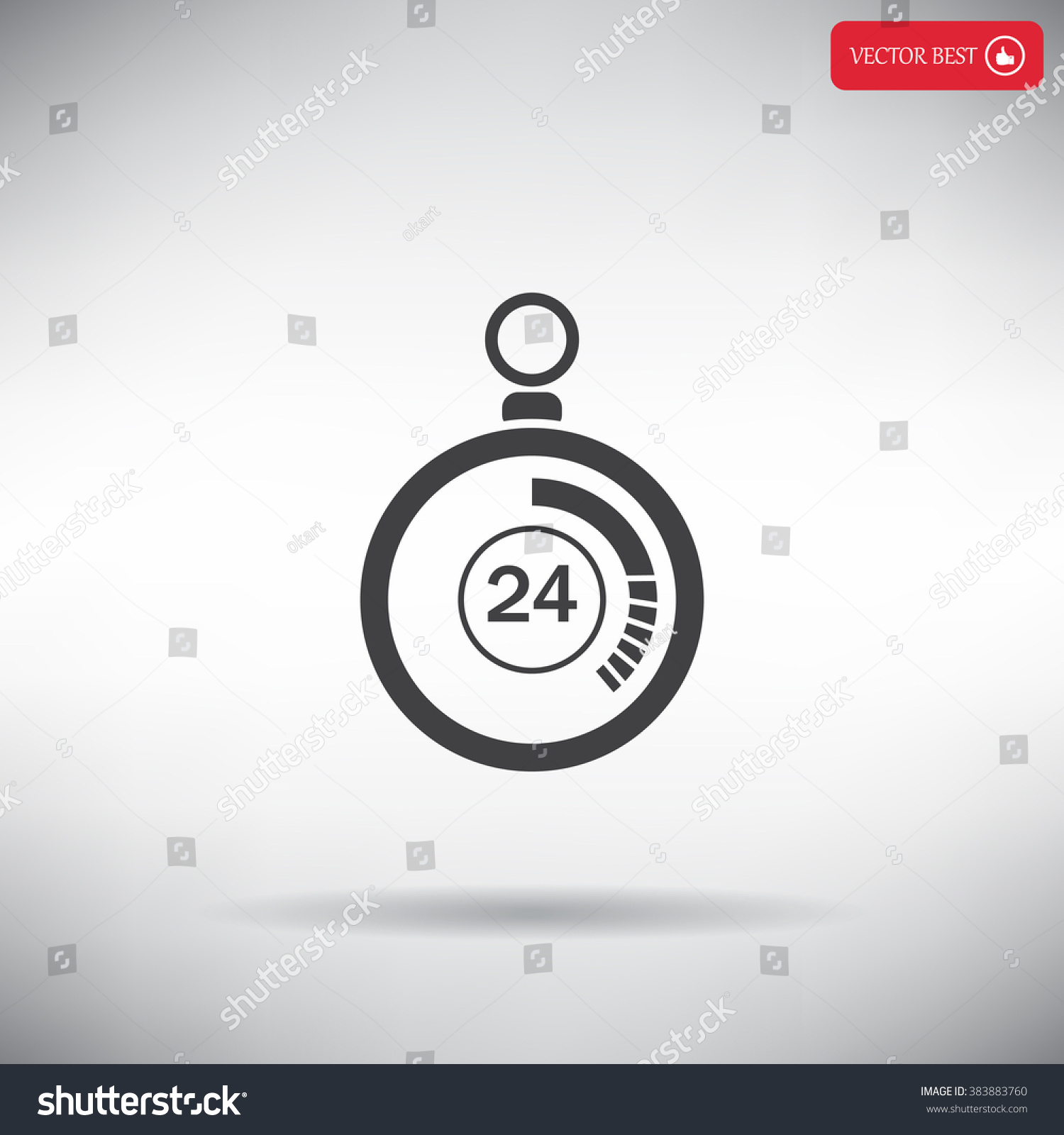 24 Hours Timer Sign Icon Stopwatch Stock Vector (Royalty Free ...