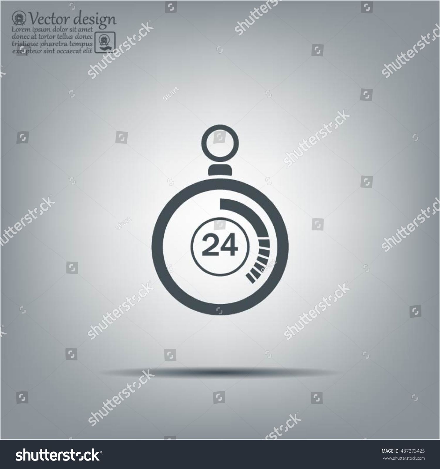 24 Hours Timer Sign Icon Stopwatch Stock Vector (Royalty Free ...