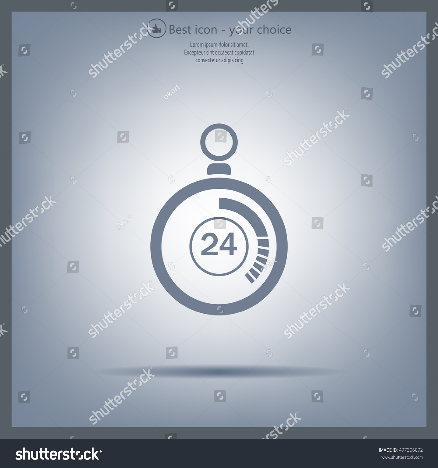 24 Hours Timer Sign Icon Stopwatch Stock Vector (Royalty Free ...