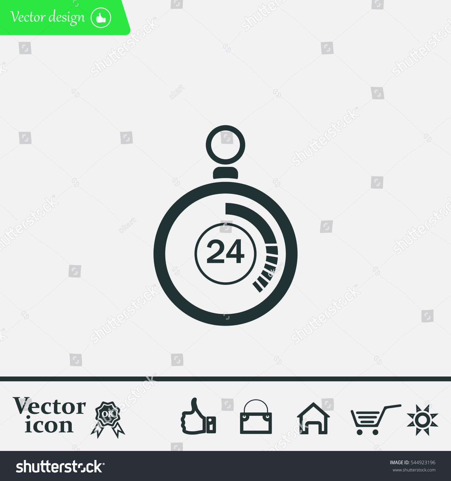 24 Hours Timer Sign Icon Stopwatch Stock Vector (Royalty Free ...