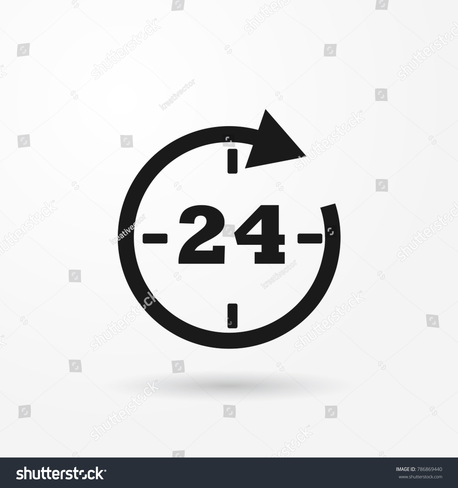 24 Hours Vector Icon Full Rotation Stock Vector (Royalty Free ...