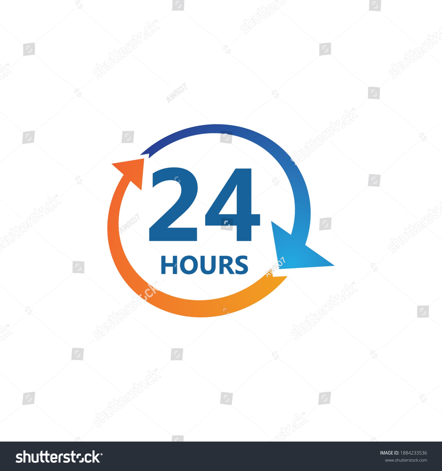 24hr Logo Symbol Vector Design Stock Vector (Royalty Free) 1884233536 ...