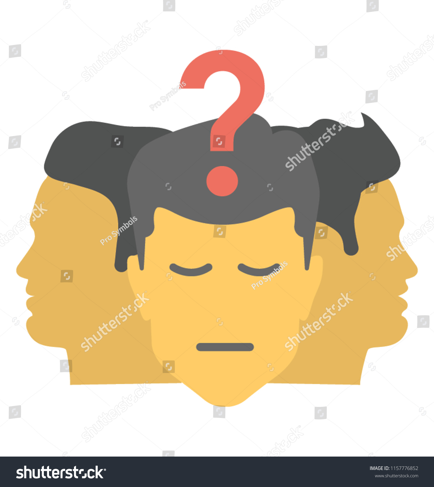 Human Avatars Question Marks Presenting Thinking Stock Vector (Royalty ...