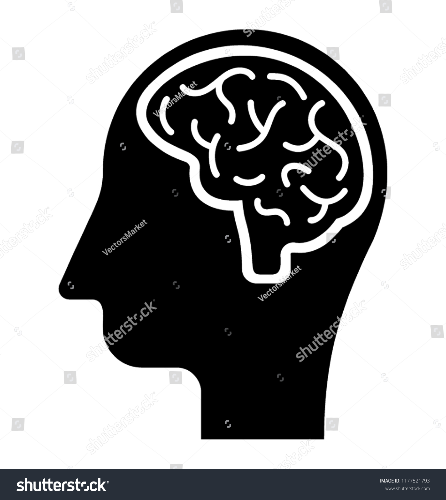 Human Brain Isolated Design Stock Vector (Royalty Free) 1177521793 ...
