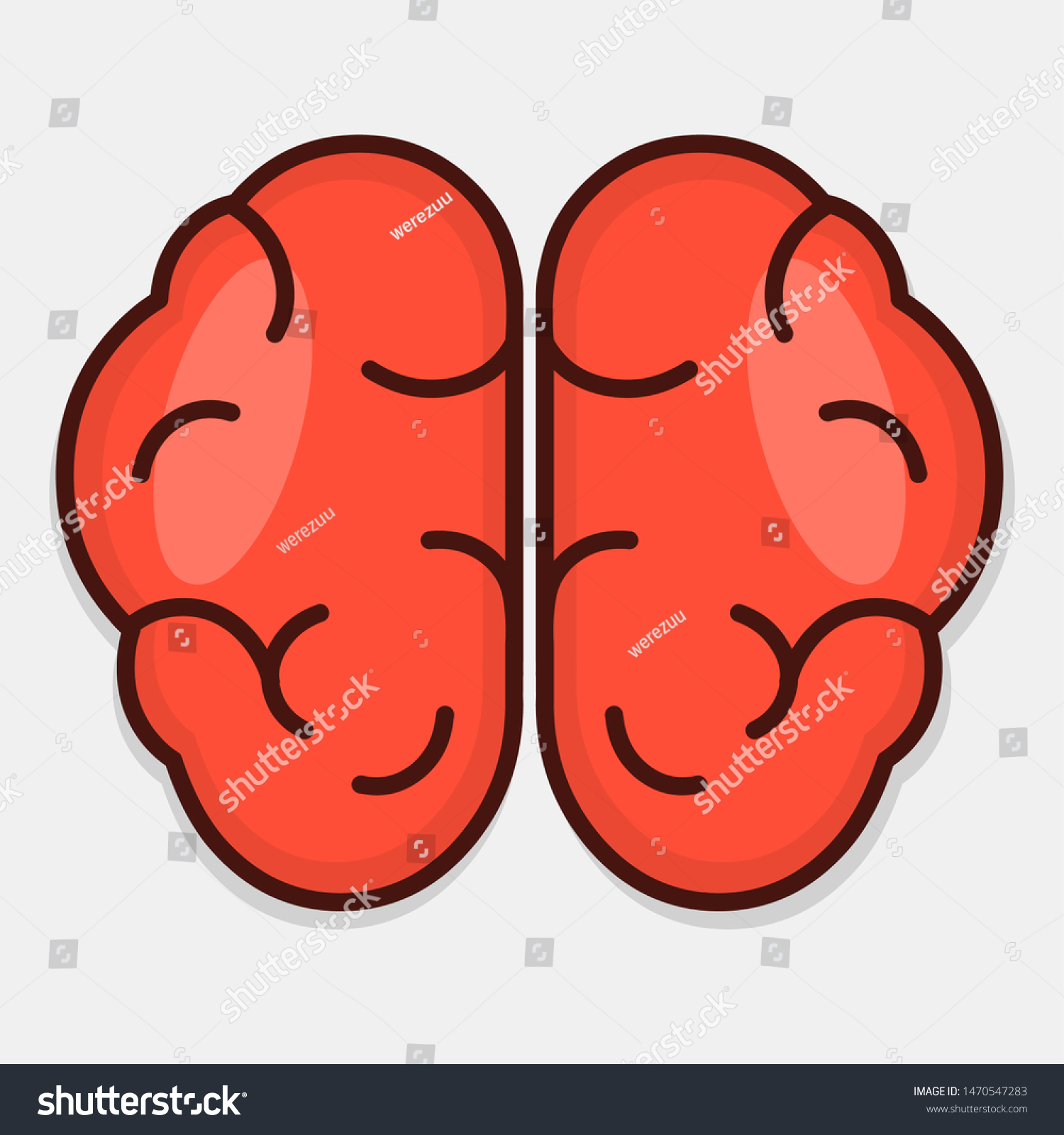 Human Brain Organ Isolated Vector Illustration Stock Vector (Royalty ...