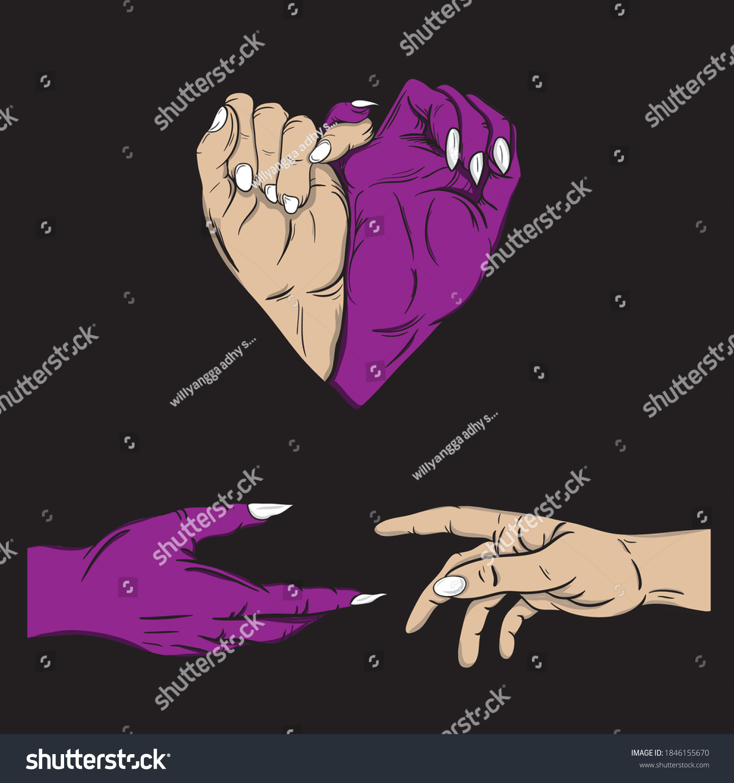 Human Hands Demon Hands Stock Vector (Royalty Free) 1846155670