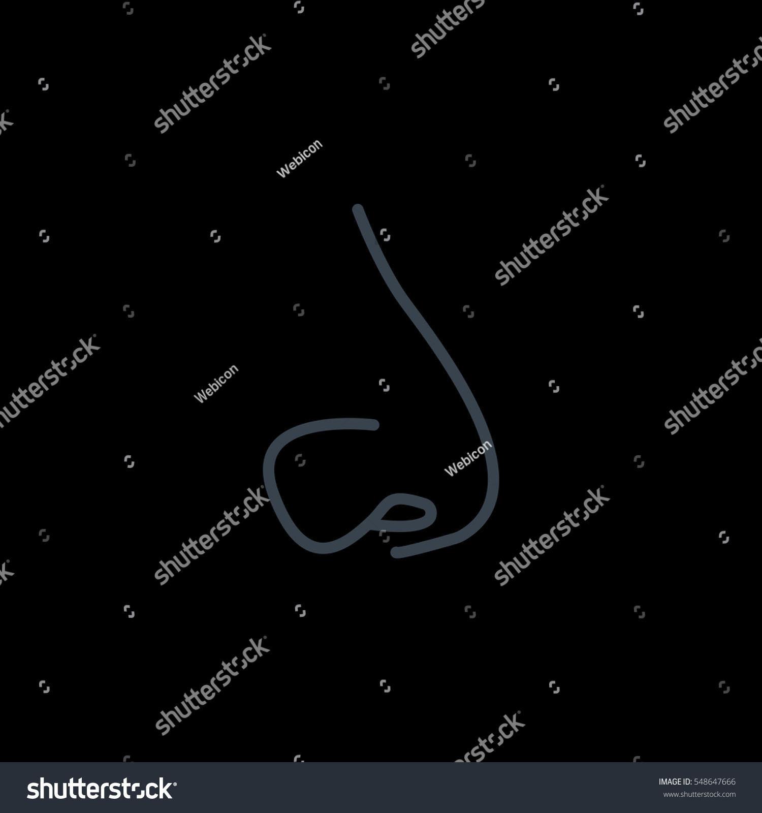 Human Nose Icon Flat Stock Vector (Royalty Free) 548647666