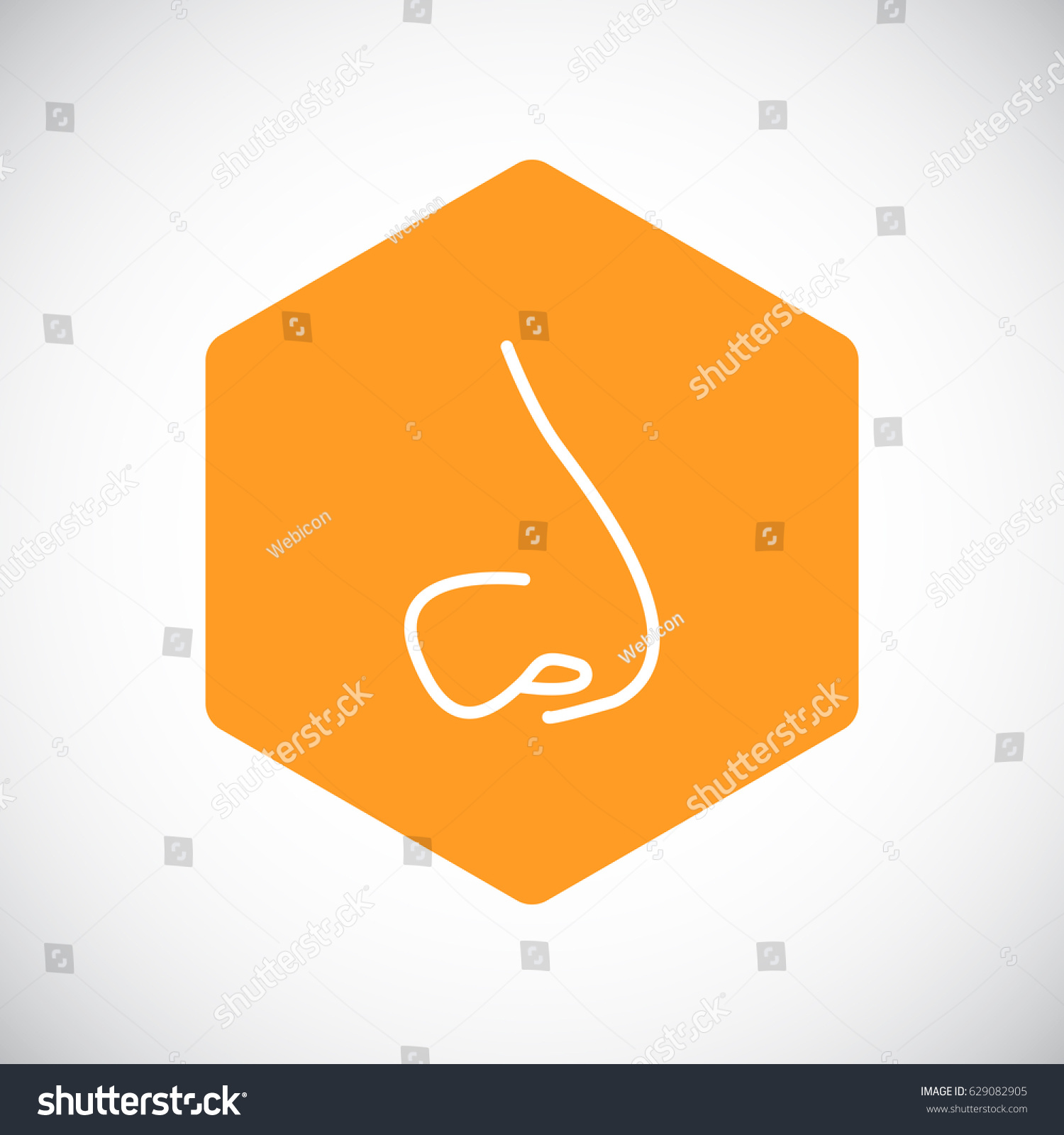 Human Nose Icon Flat Stock Vector (Royalty Free) 629082905 | Shutterstock