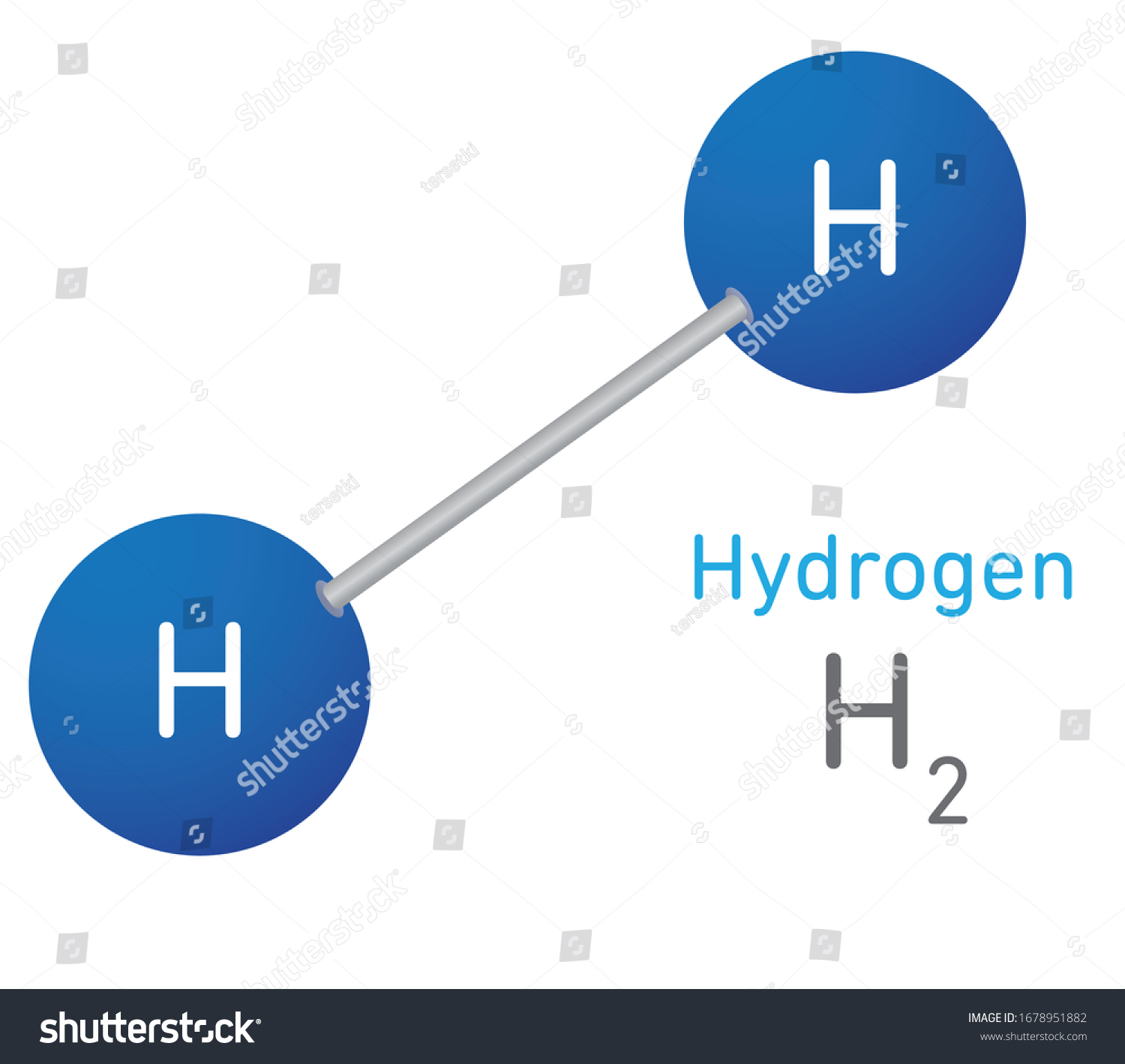 Hydrogen Molecule Model H2 Illustration Stock Vector (Royalty Free ...