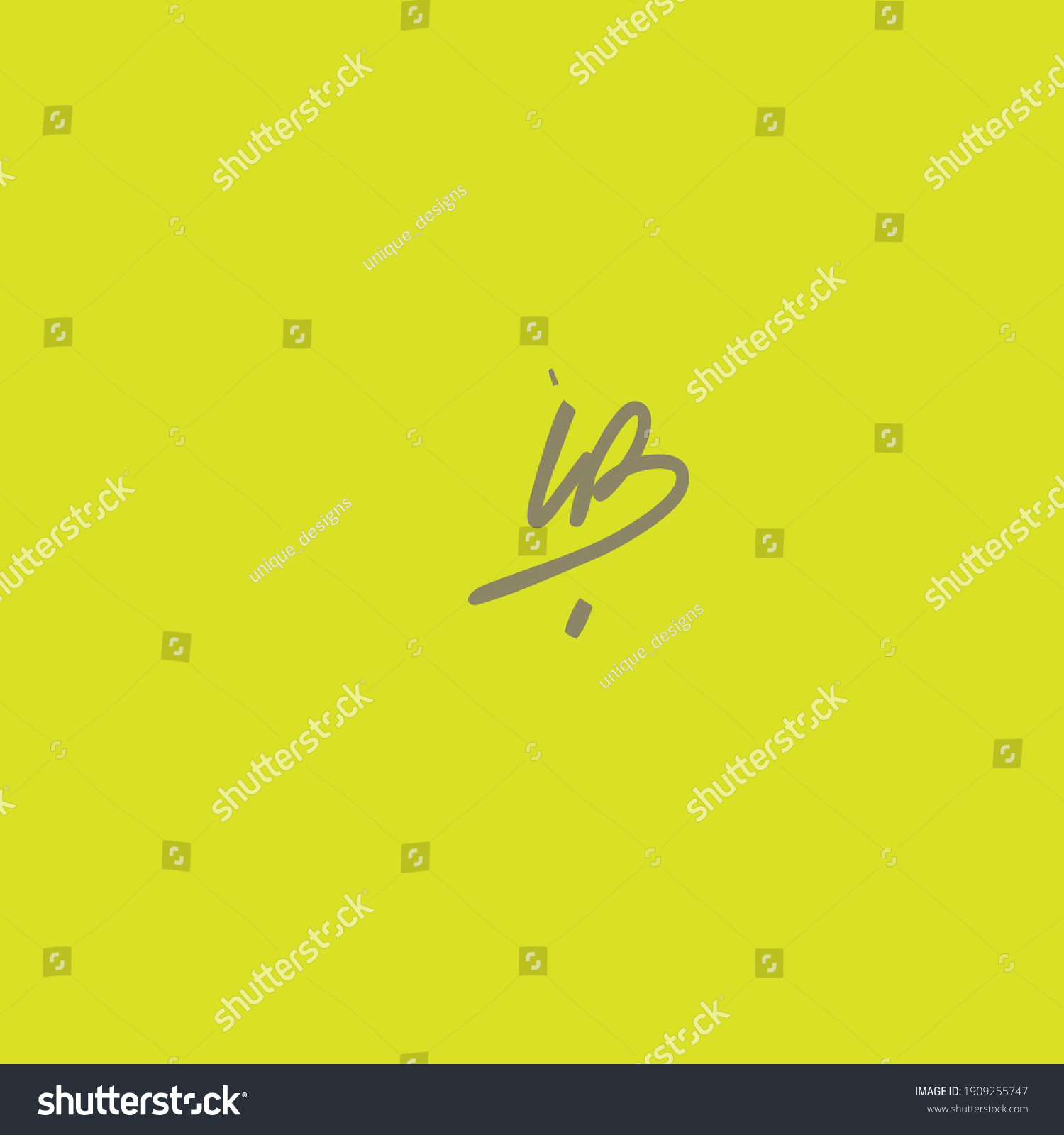 Ib Handwritten Logo Identity Stock Vector (Royalty Free) 1909255747 ...