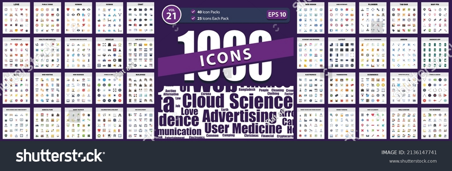 1000 Icon Pack Android App Ecology Stock Vector (Royalty Free) 2136147741 | Shutterstock