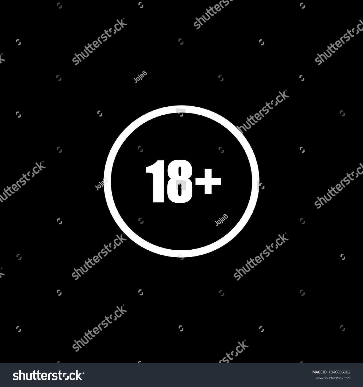 18 Icon Vector On Black Background Stock Vector (Royalty Free) 1346605982