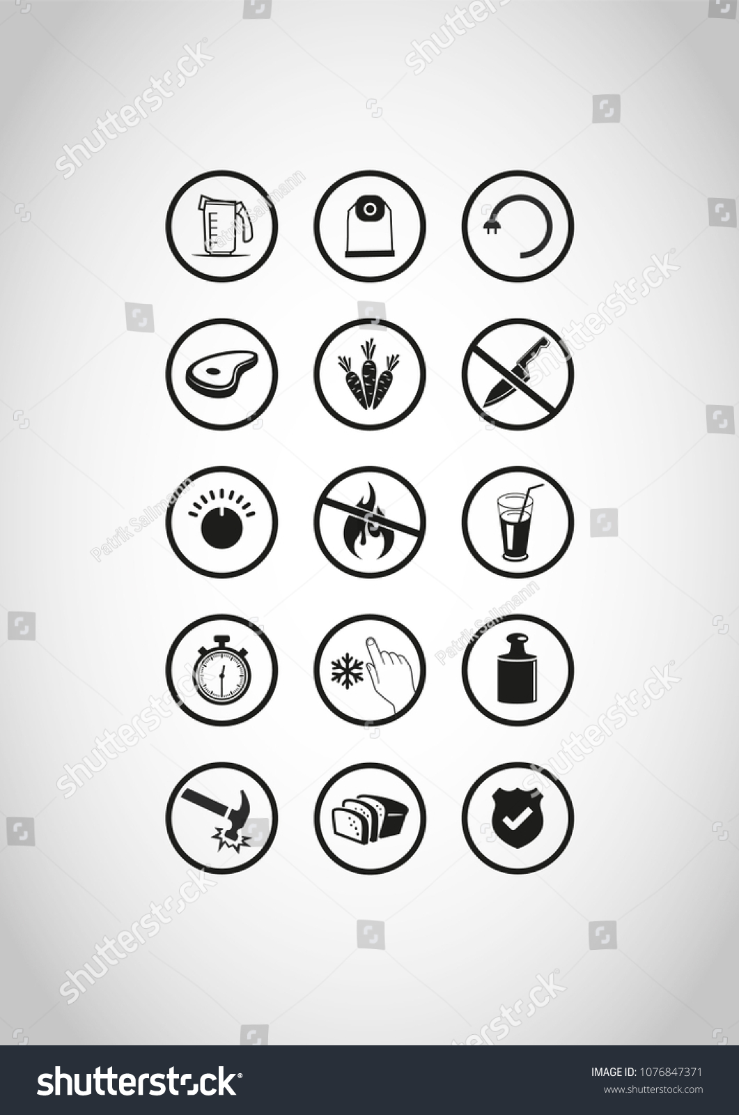03 Icons Home Function Symbols Stock Vector (Royalty Free) 1076847371