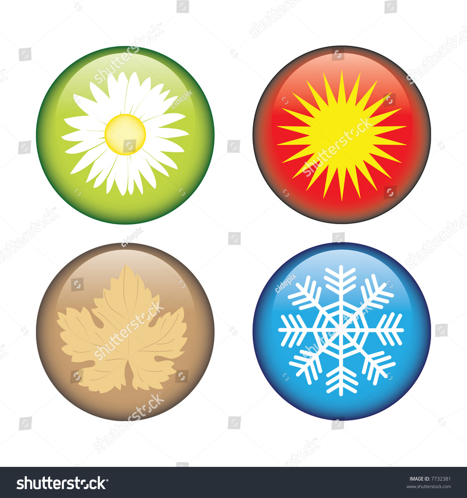 4 Icons Seasons Vector Stock Vector (Royalty Free) 7732381 | Shutterstock