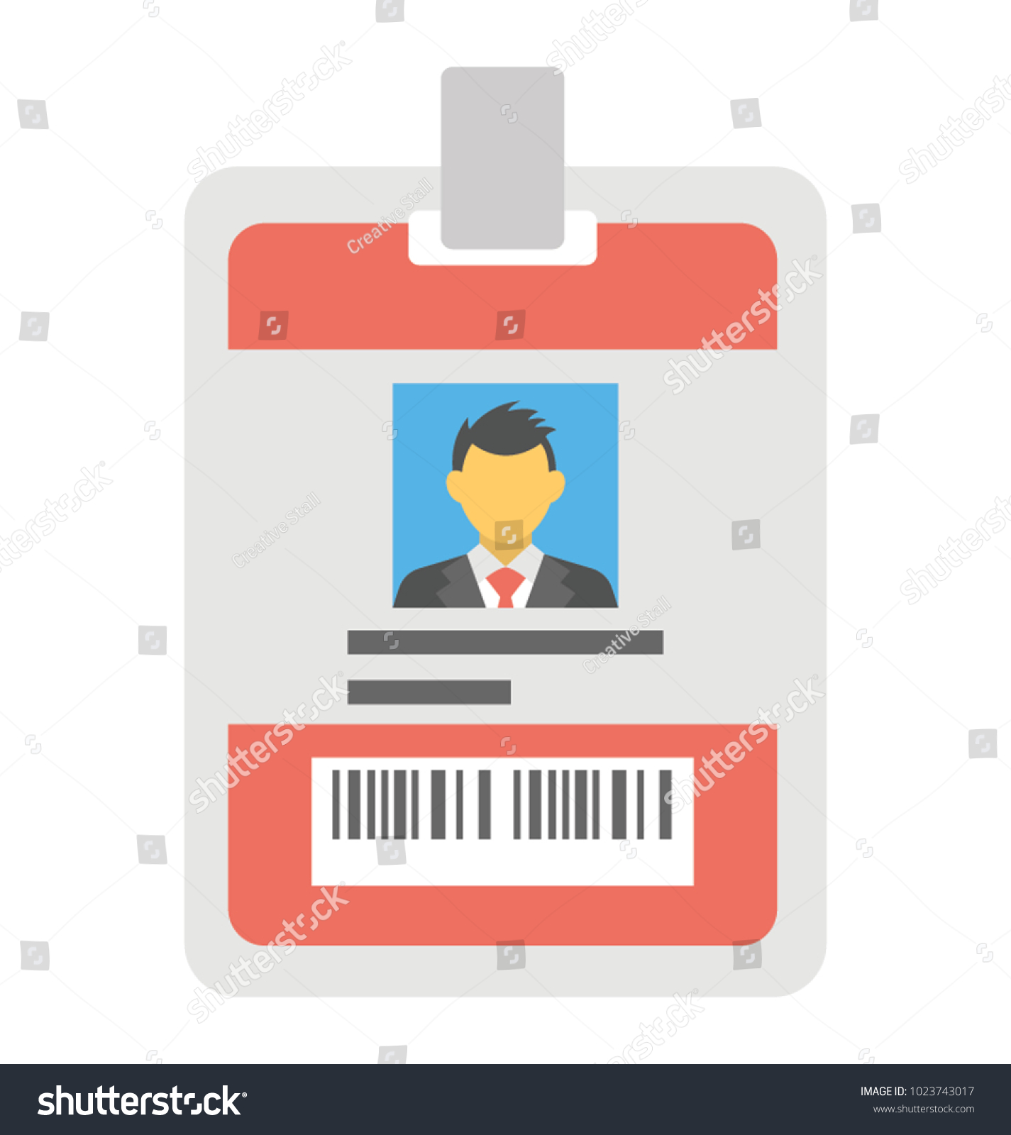 Id Card Badge Access Card Flat: เวกเตอร์สต็อก (ปลอดค่าลิขสิทธิ์ ...