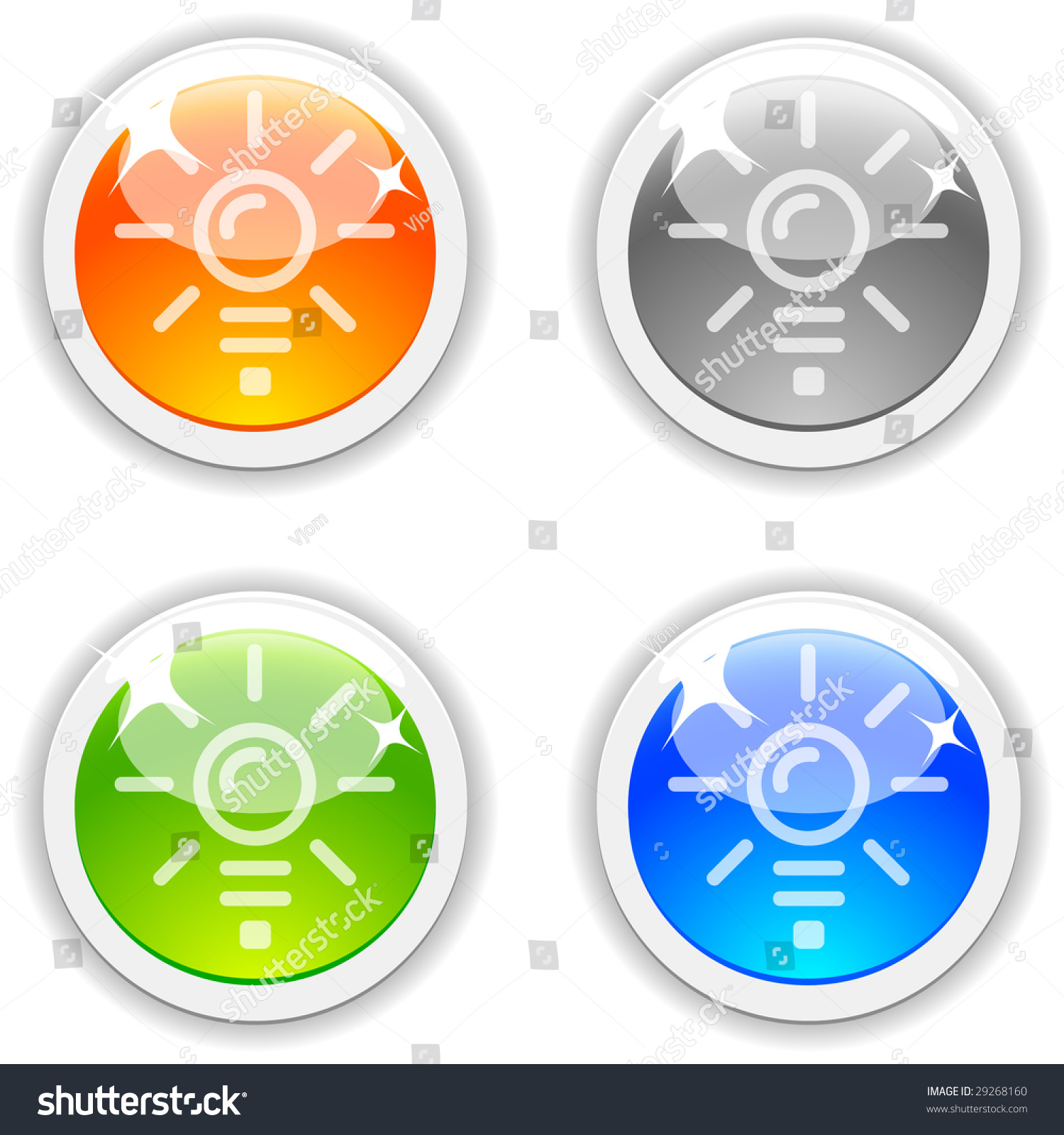 Idea Realistic Buttons Vector Illustration Stock Vector (Royalty Free ...