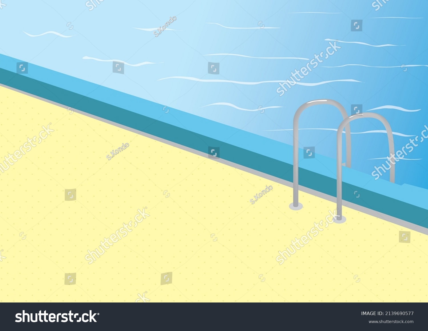 Illustration Material Depicting Yellow Poolside Stock Vector (Royalty ...