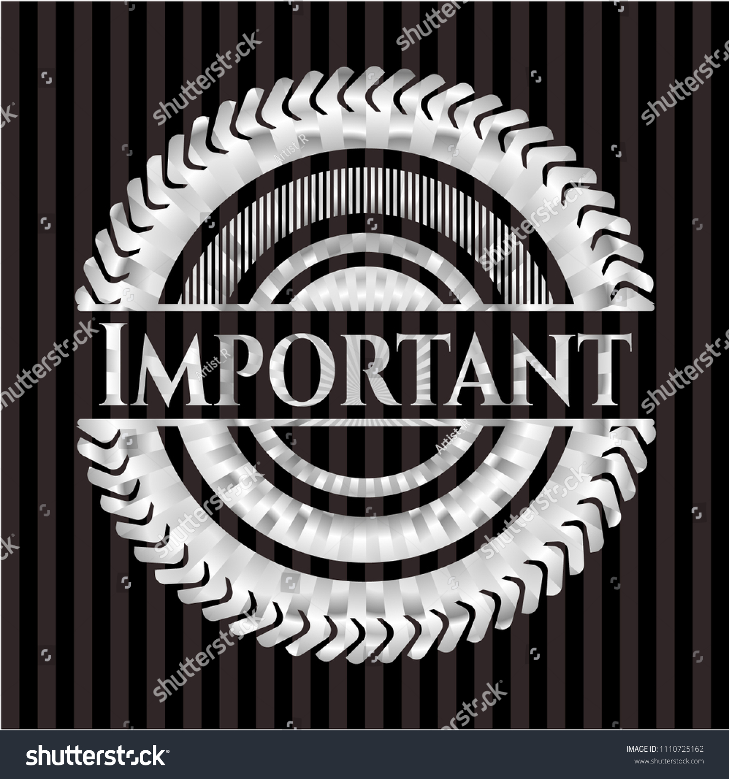 Important Silvery Badge Stock Vector (Royalty Free) 1110725162 ...