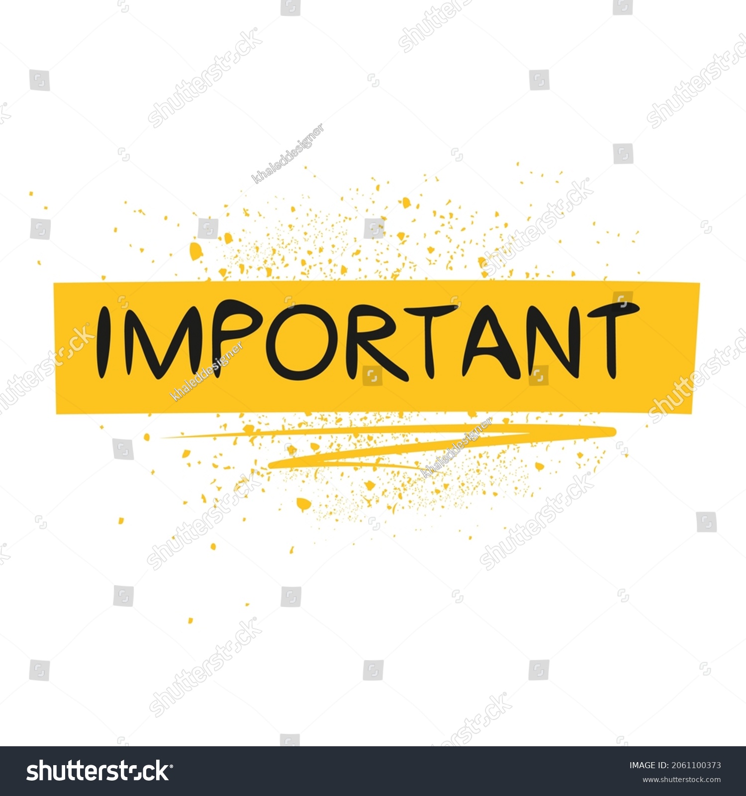 Important Yellow Text Marker Vector Illustration Stock Vector (Royalty ...