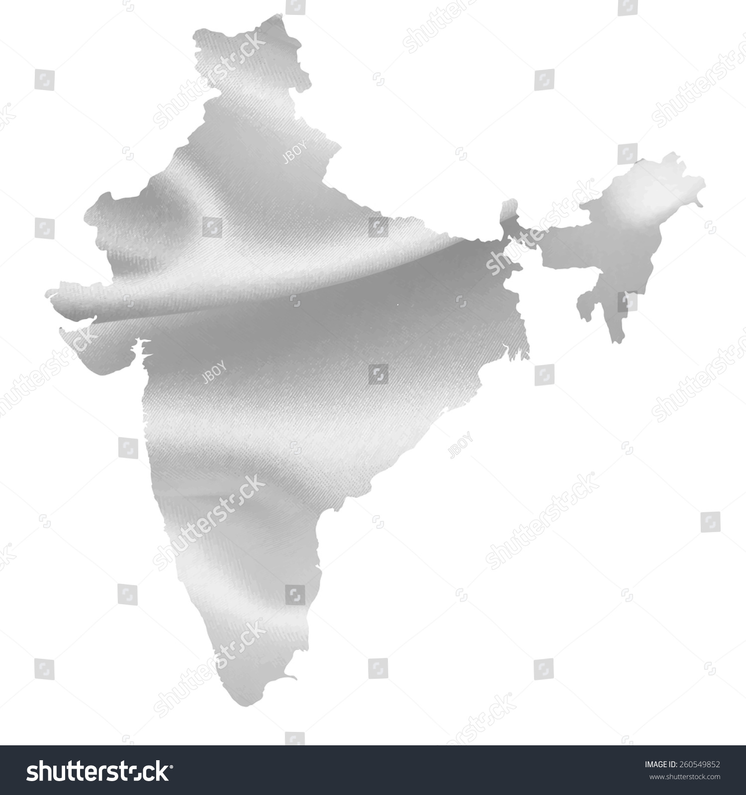 India Map Silhouette Stock Vector (Royalty Free) 260549852