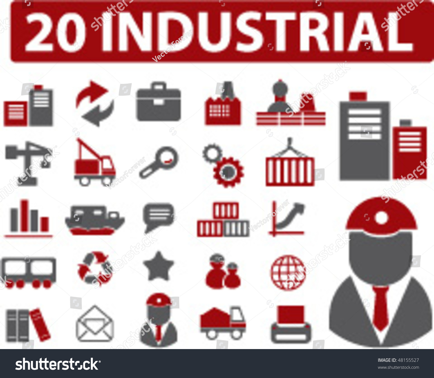 20 Industrial Signs Vector Stock Vector (Royalty Free) 48155527