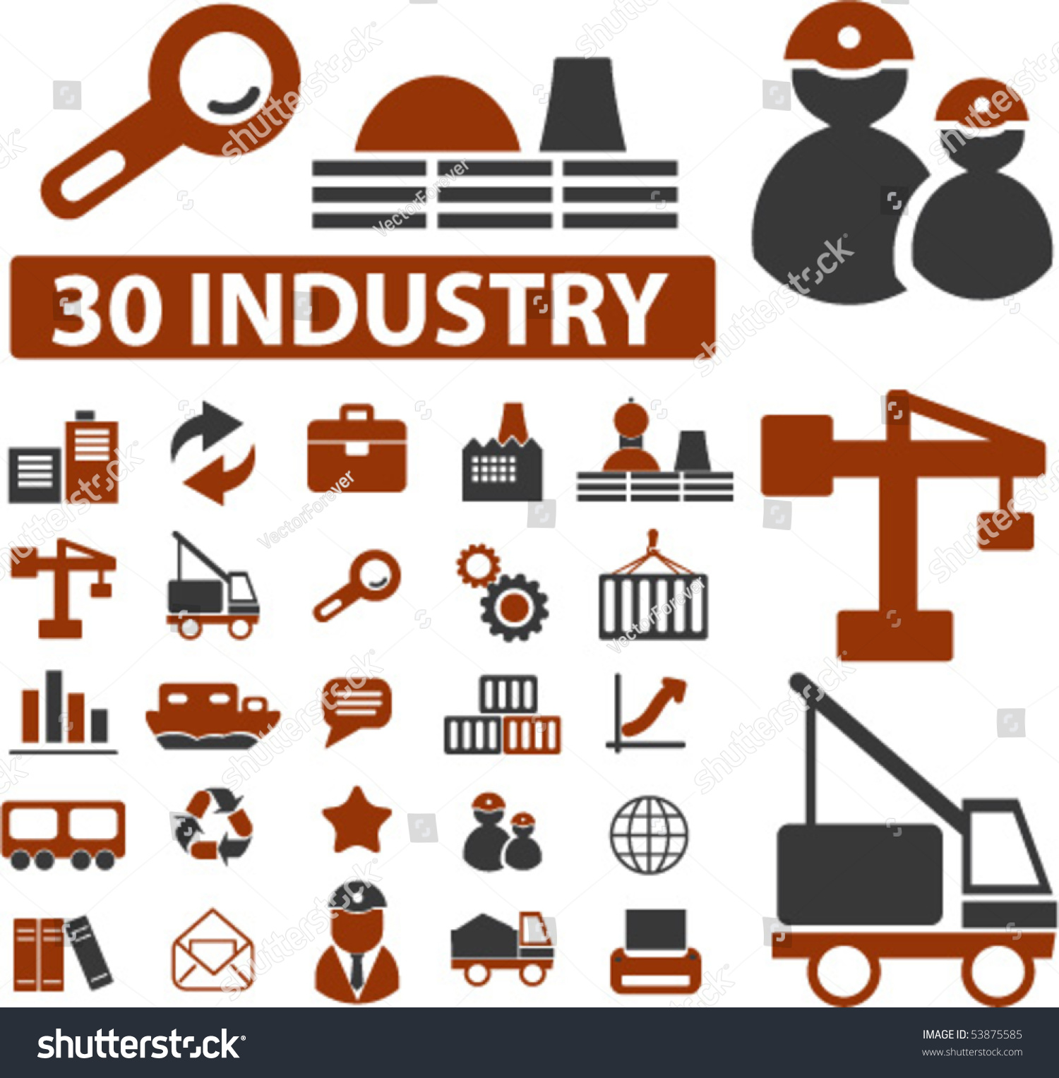 30 Industry Technology Signs Vector Stock Vector (Royalty Free) 53875585