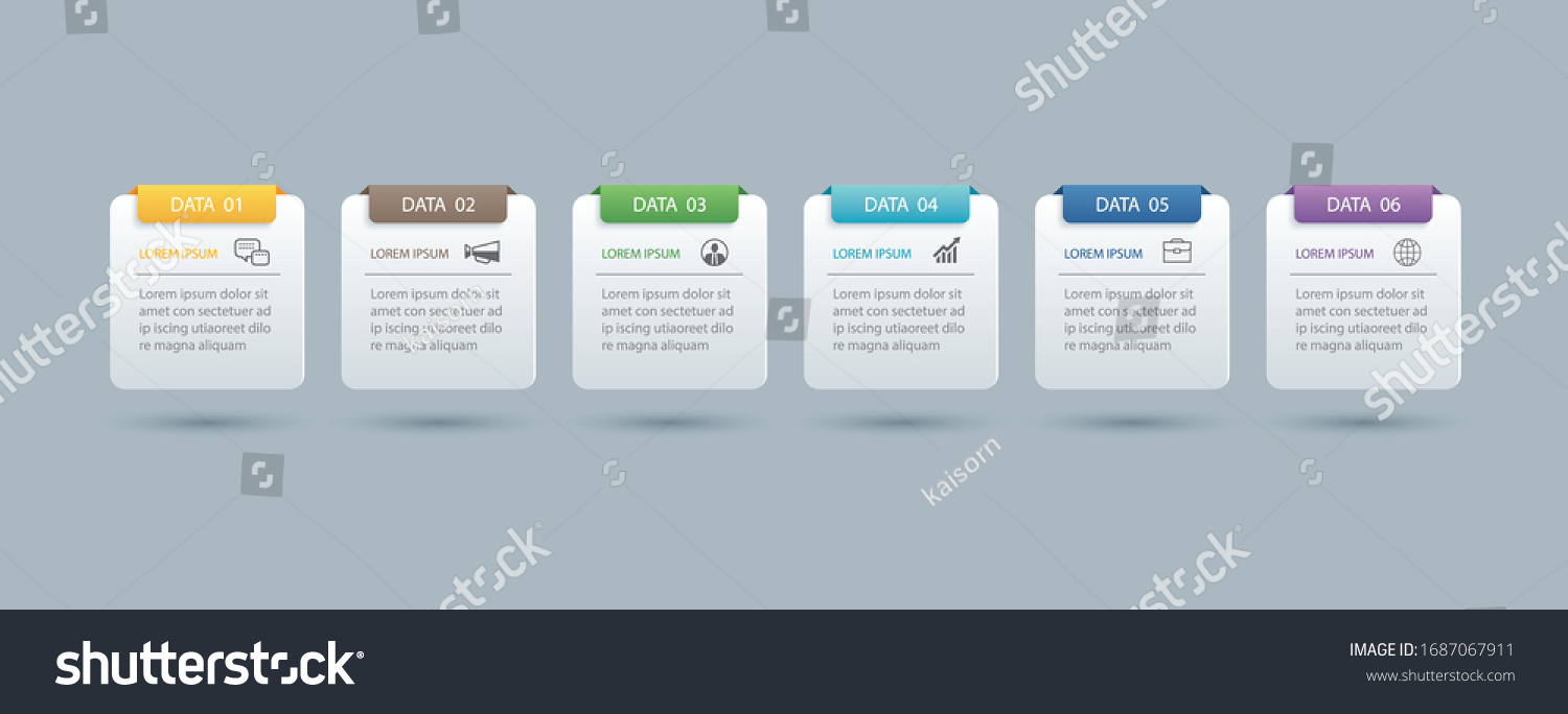 6 Infographics Rectangle Paper Index Data Stock Vector (Royalty Free ...