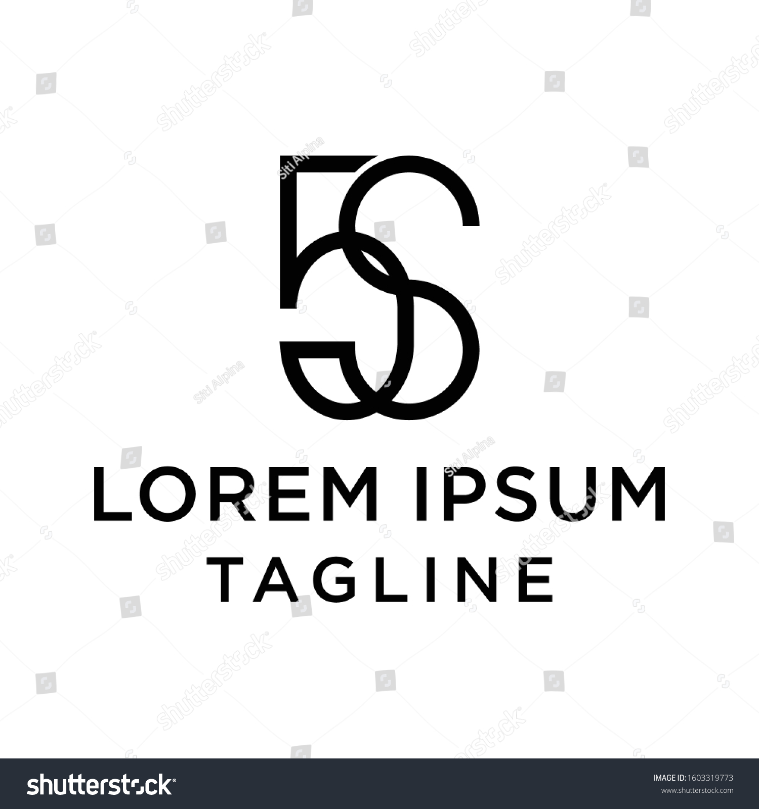Initial Letter Logo 5s S5 Logo Stock Vector (Royalty Free) 1603319773 ...
