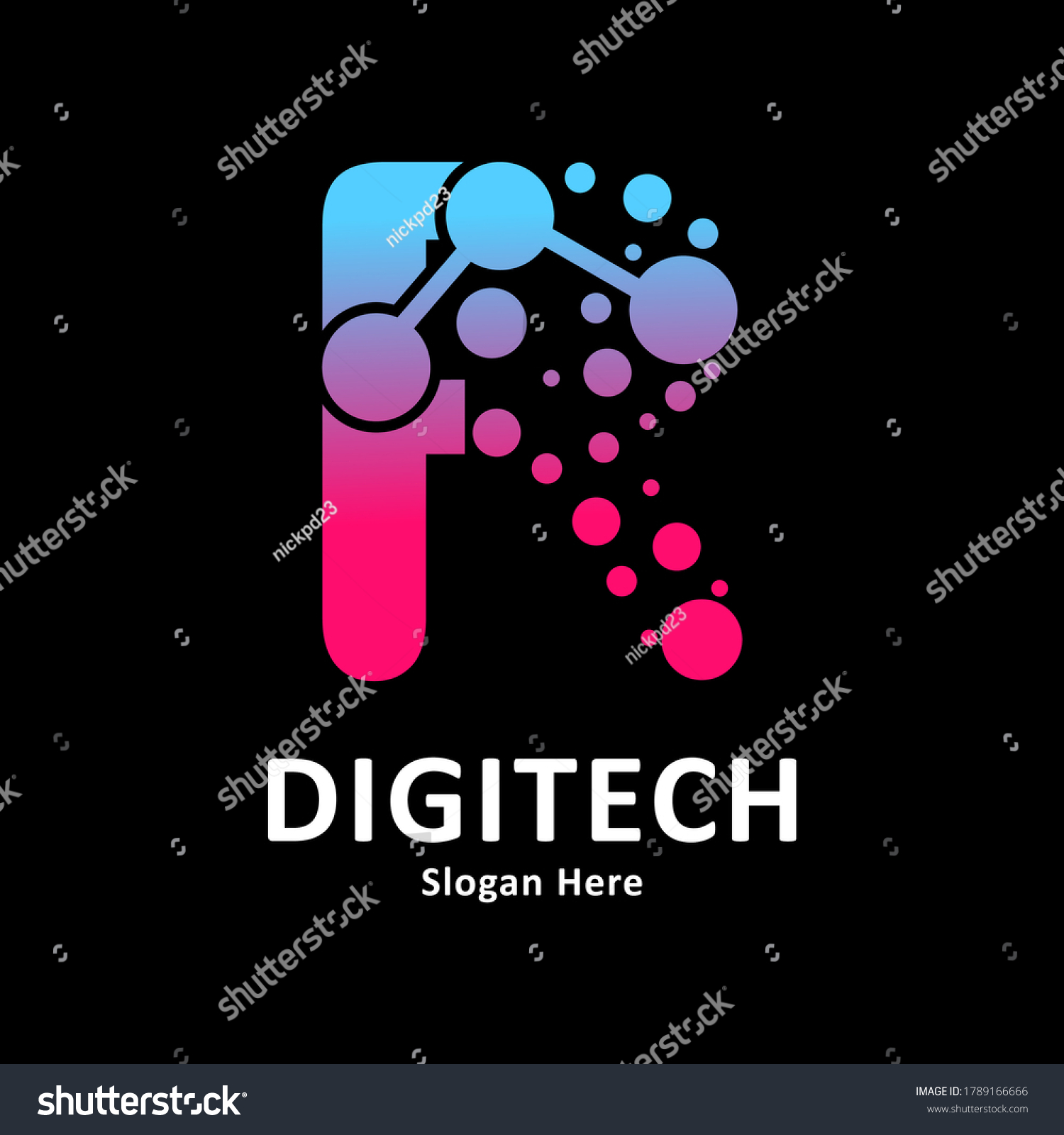 Initial Letter R Molecule Element Dots Stock Vector (Royalty Free ...