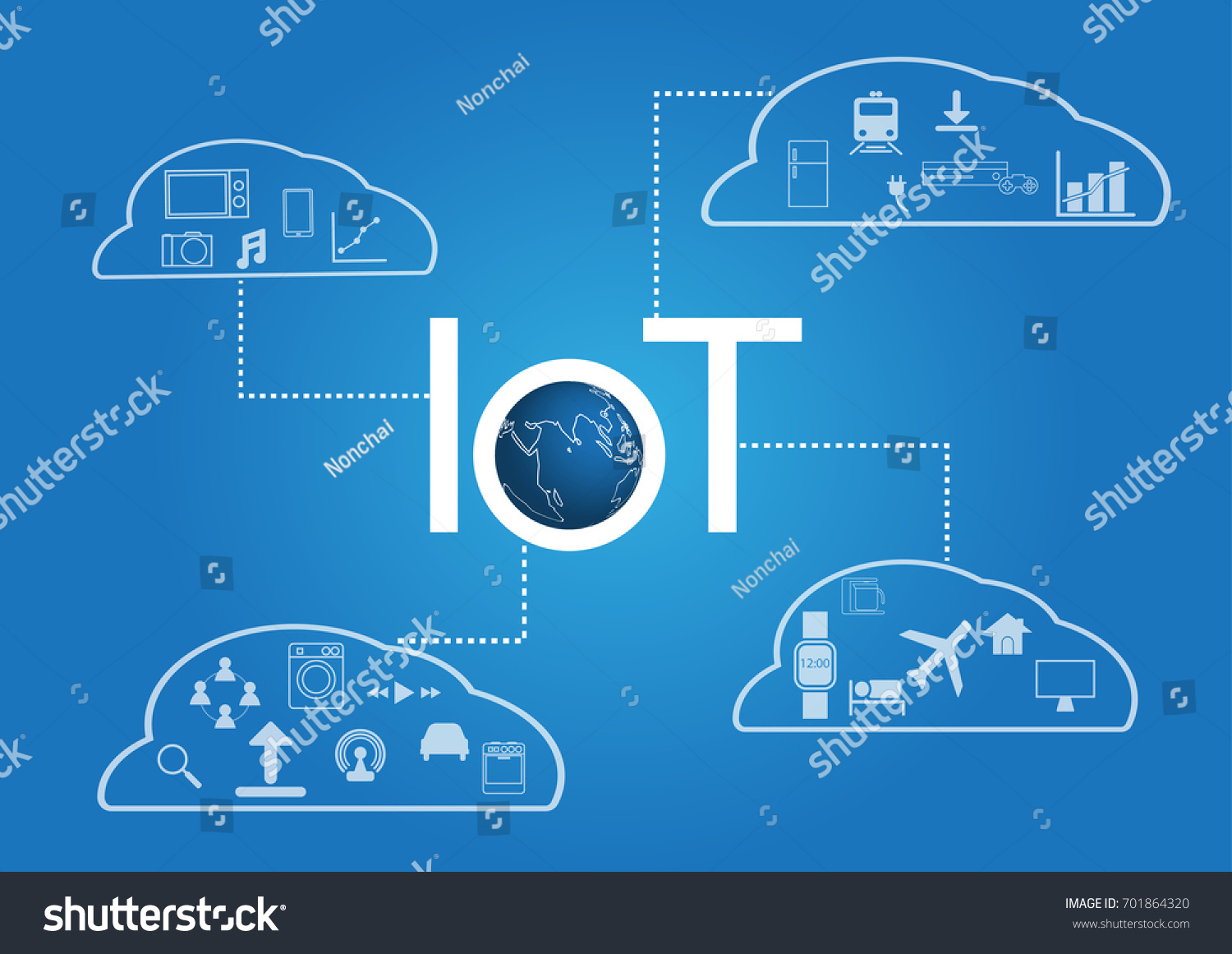 Iot Internet Things Technology Background: เวกเตอร์สต็อก (ปลอดค่า ...