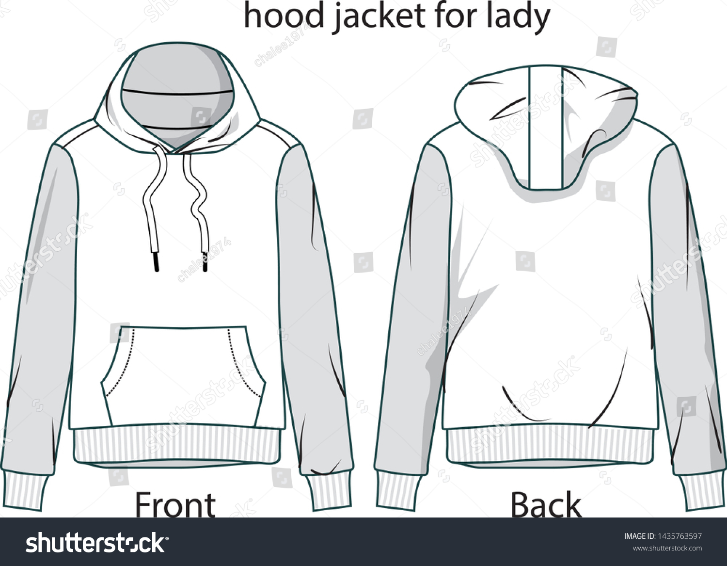 Hood Lady Vector Templtate Stock Vector (Royalty Free) 1435763597 ...