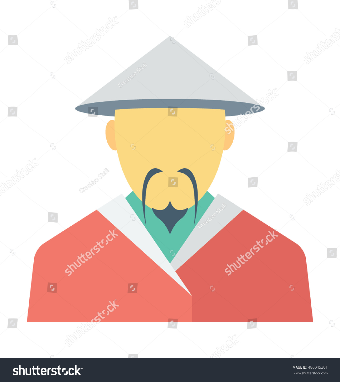 Japanese Man Vector Icon Stock Vector (Royalty Free) 486045301