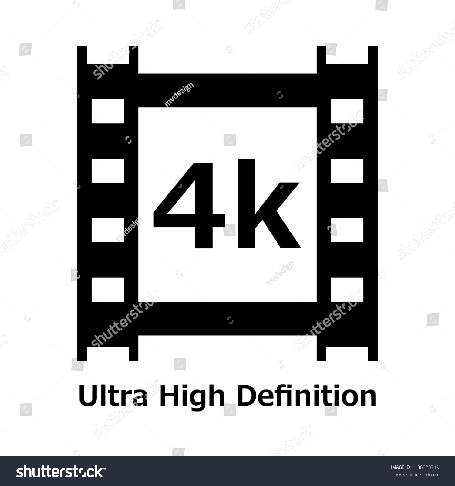 4k Black Icon Ultra High Definition: vector de stock (libre de regalías ...