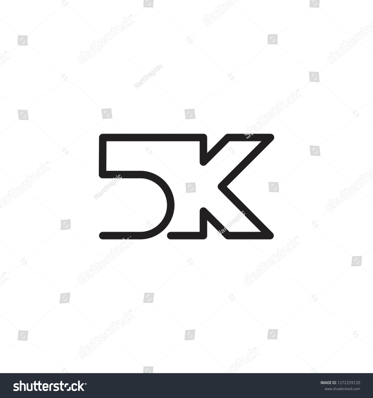 5k Letter Icon Logo Vector Template Stock Vector (Royalty Free ...