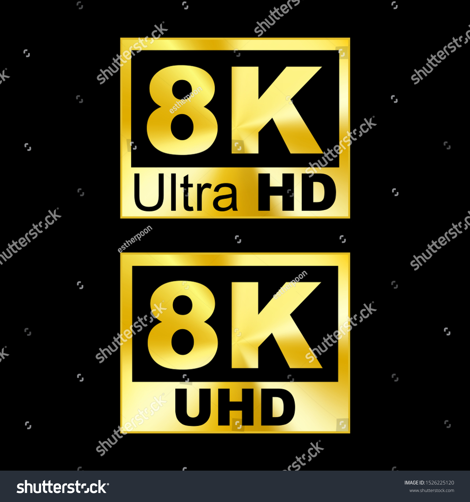 8k Resolution Icon Graphic Template Vector Stock Vector (Royalty Free ...