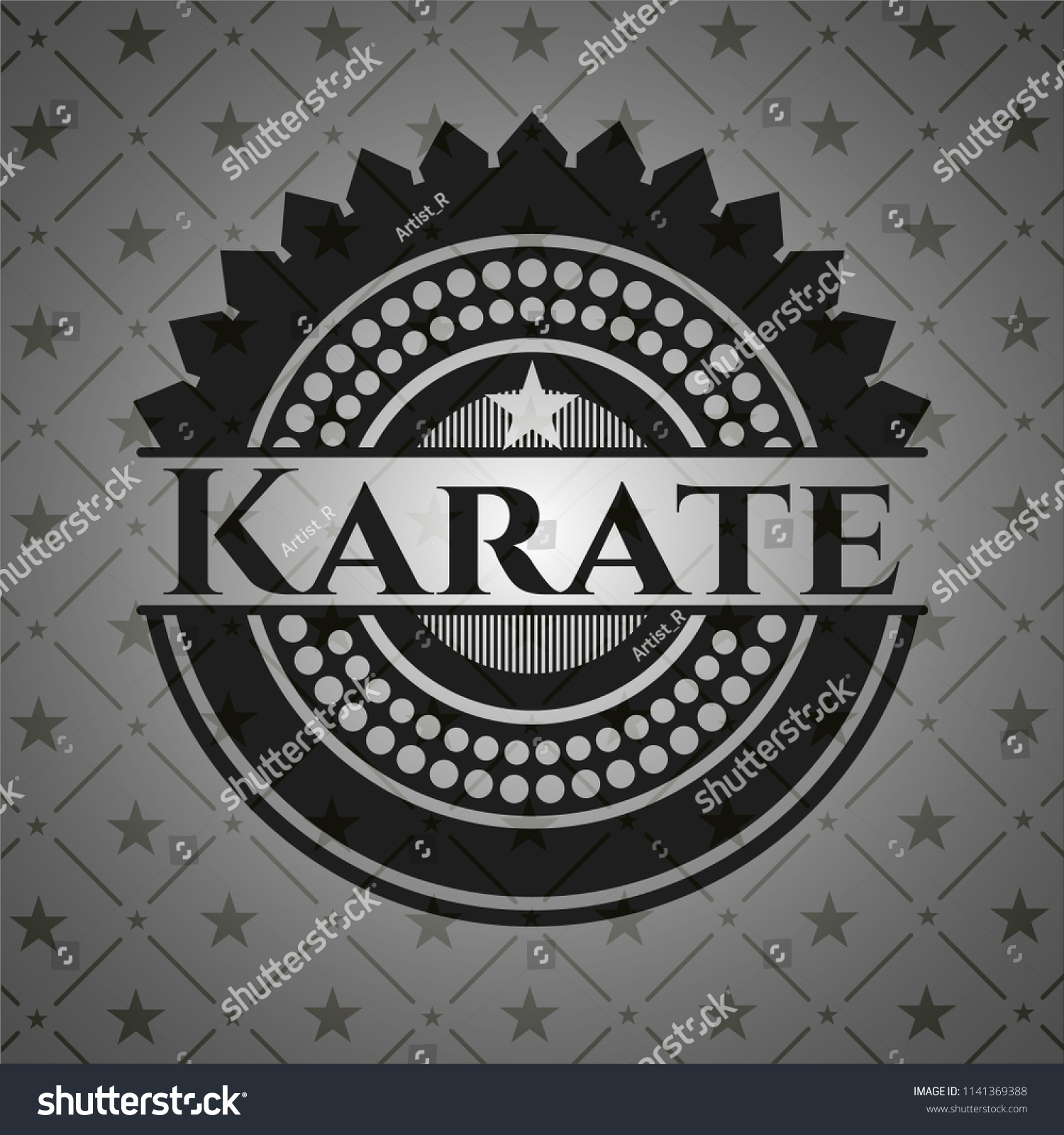 Karate Realistic Black Emblem Stock Vector (Royalty Free) 1141369388 ...
