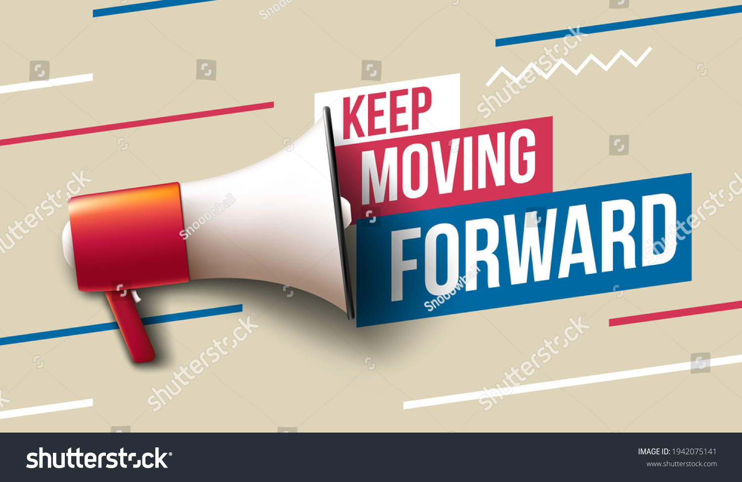 Keep Moving Forward Banner Megaphone Stock Vector (Royalty Free ...