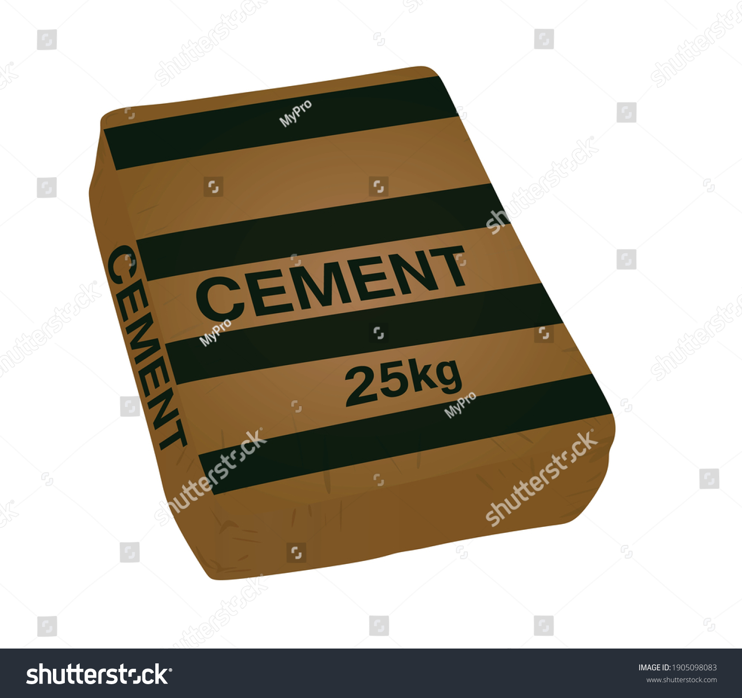 25kg Cement Sack Vector Illustration Stock Vector (Royalty Free ...