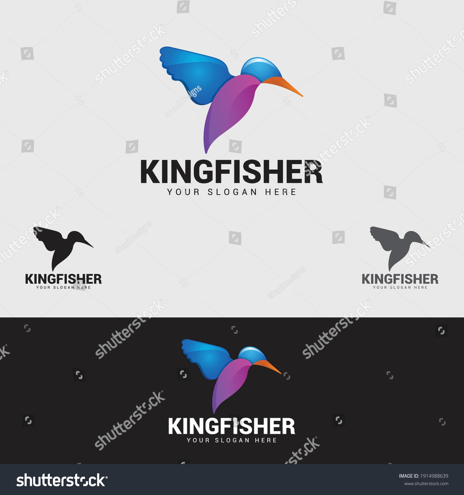 Kingfisher Logo Design Vector Template Stock Vector (Royalty Free ...