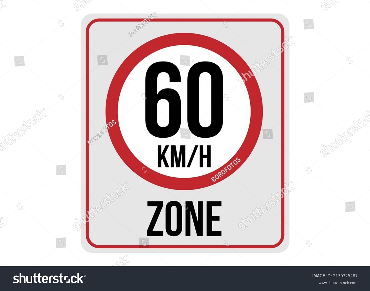 60km H Speed Limit Zone Vector Stock Vector (Royalty Free) 2170325487 ...