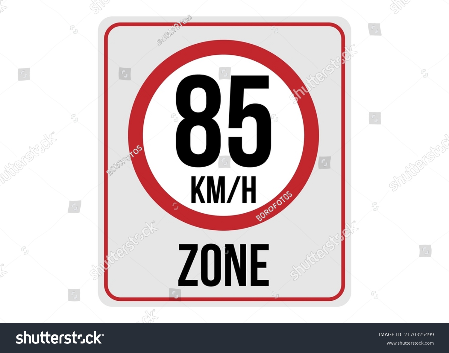 85km H Speed Limit Zone Vector Stock Vector (Royalty Free) 2170325499 ...