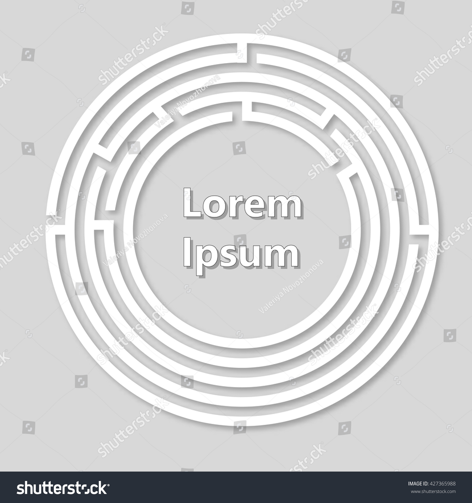 Labyrinth Vector Logo Paper Labyrinth Vector: vector de stock (libre de regalías) 427365988