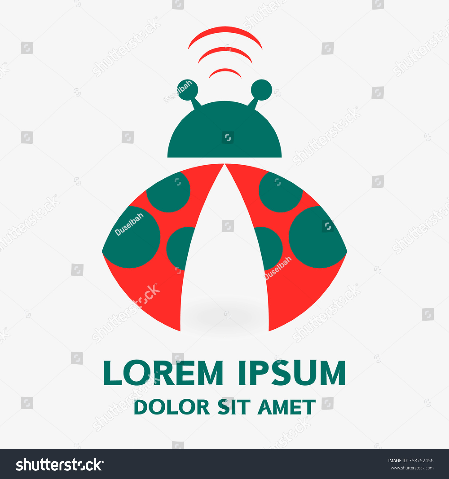 Ladybug Logo Vector Illustration Isolated On Stock Vector (Royalty Free ...
