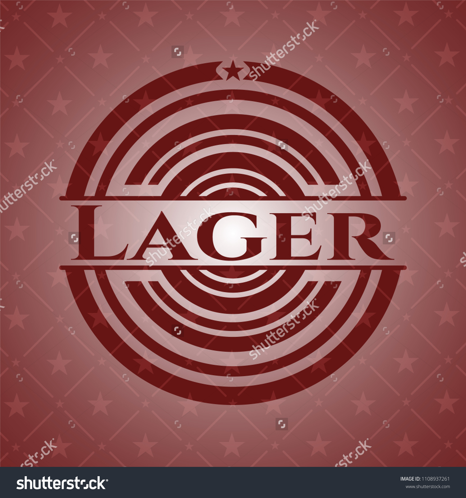 Lager Realistic Red Emblem Stock Vector (Royalty Free) 1108937261 ...
