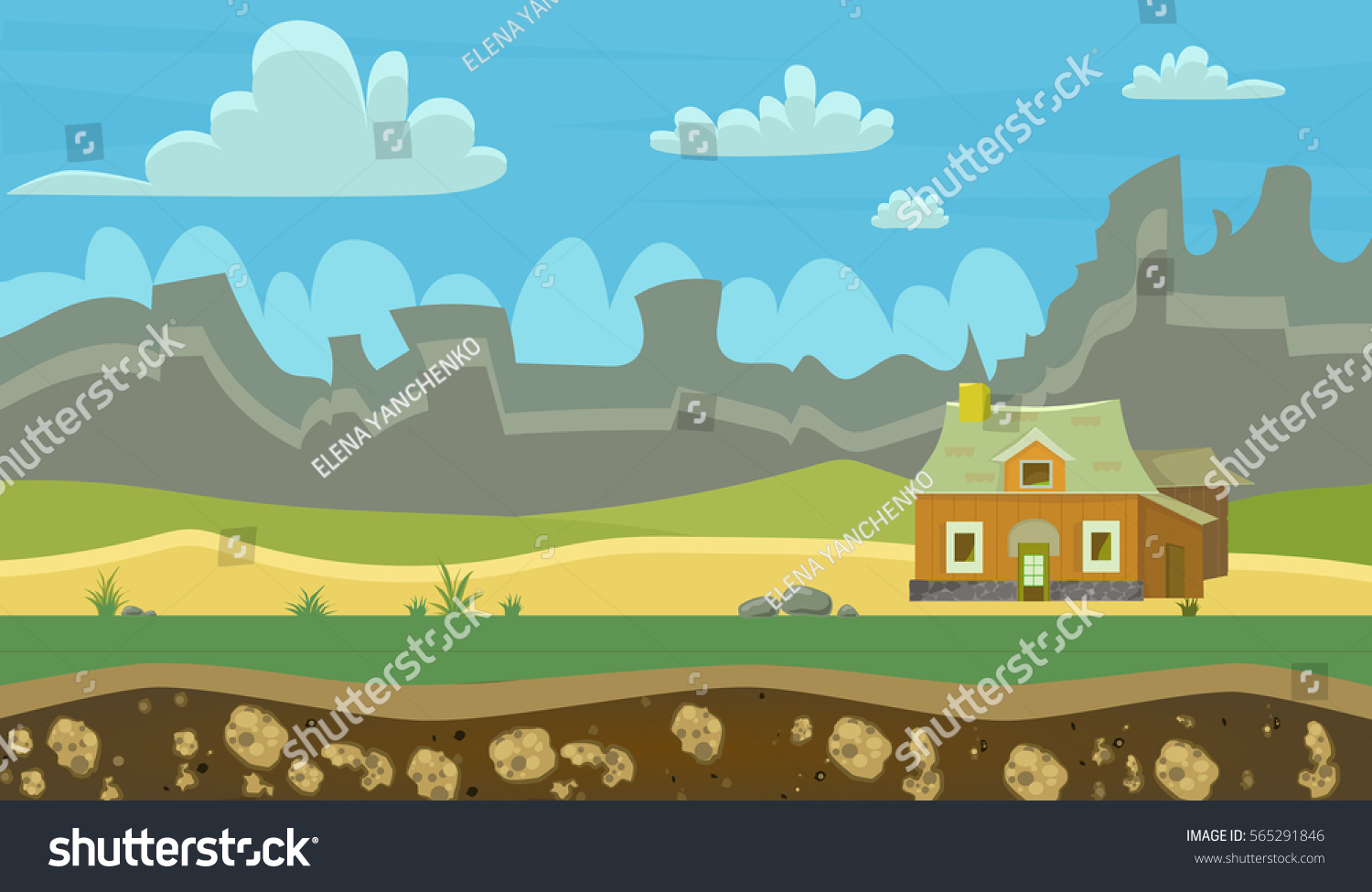 Landscape Browser Arcade Games Beautiful Vector Stock Vector (Royalty ...