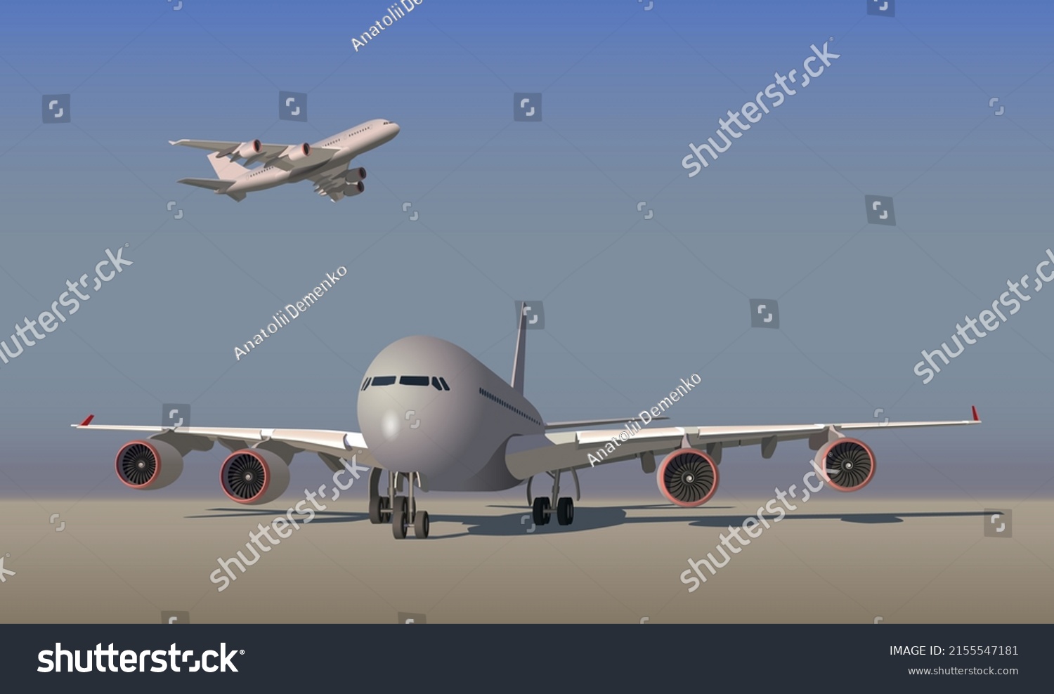 Large Passenger Plane Plane Taking Off Stock Vector (Royalty Free ...