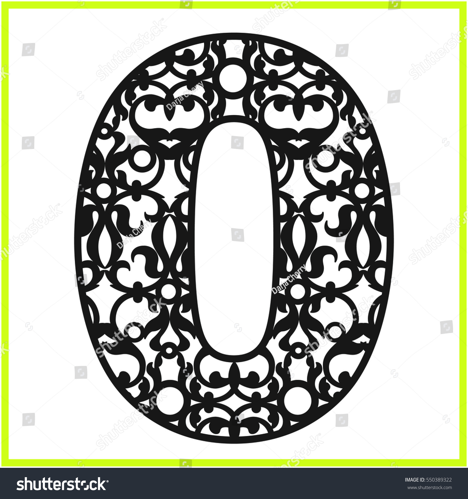 Laser Cut Vector Number Zero Panel Stock Vector (Royalty Free) 550389322