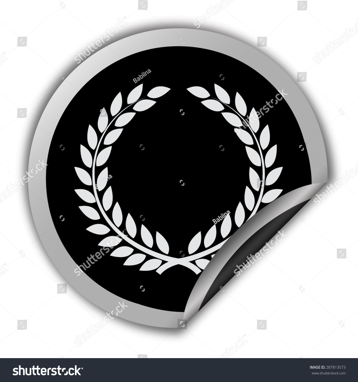 Laurel Wreath Icon Round Vector Sticker Stock Vector (Royalty Free ...