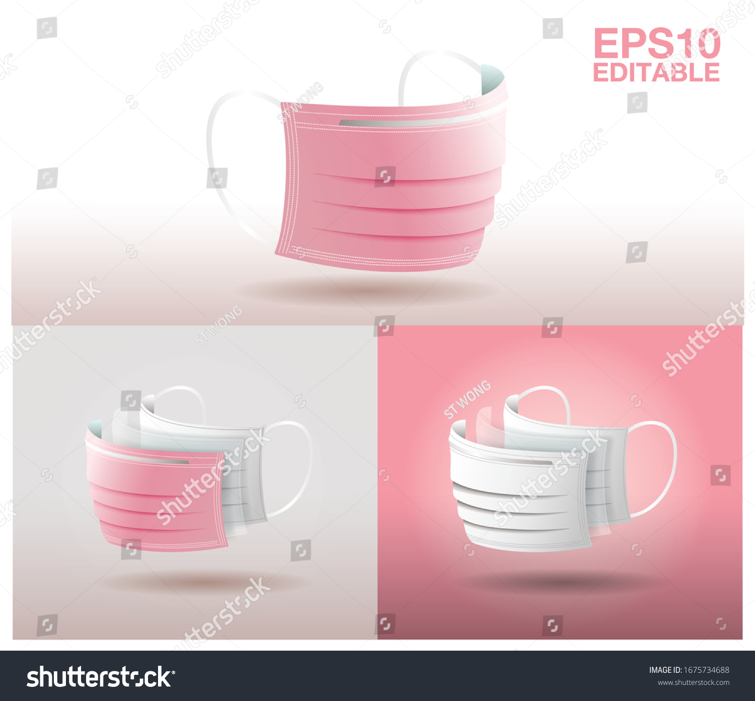 3 Layers Surgical Mask Isolated Vector Stock Vector (Royalty Free ...